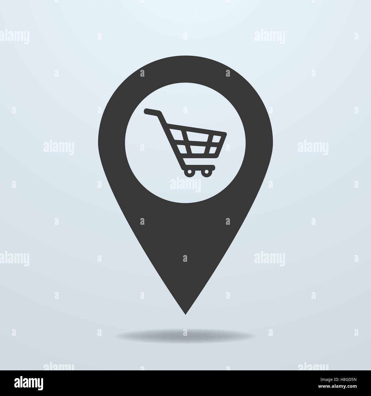 Shopping cart pin map hi-res stock photography and images - Alamy