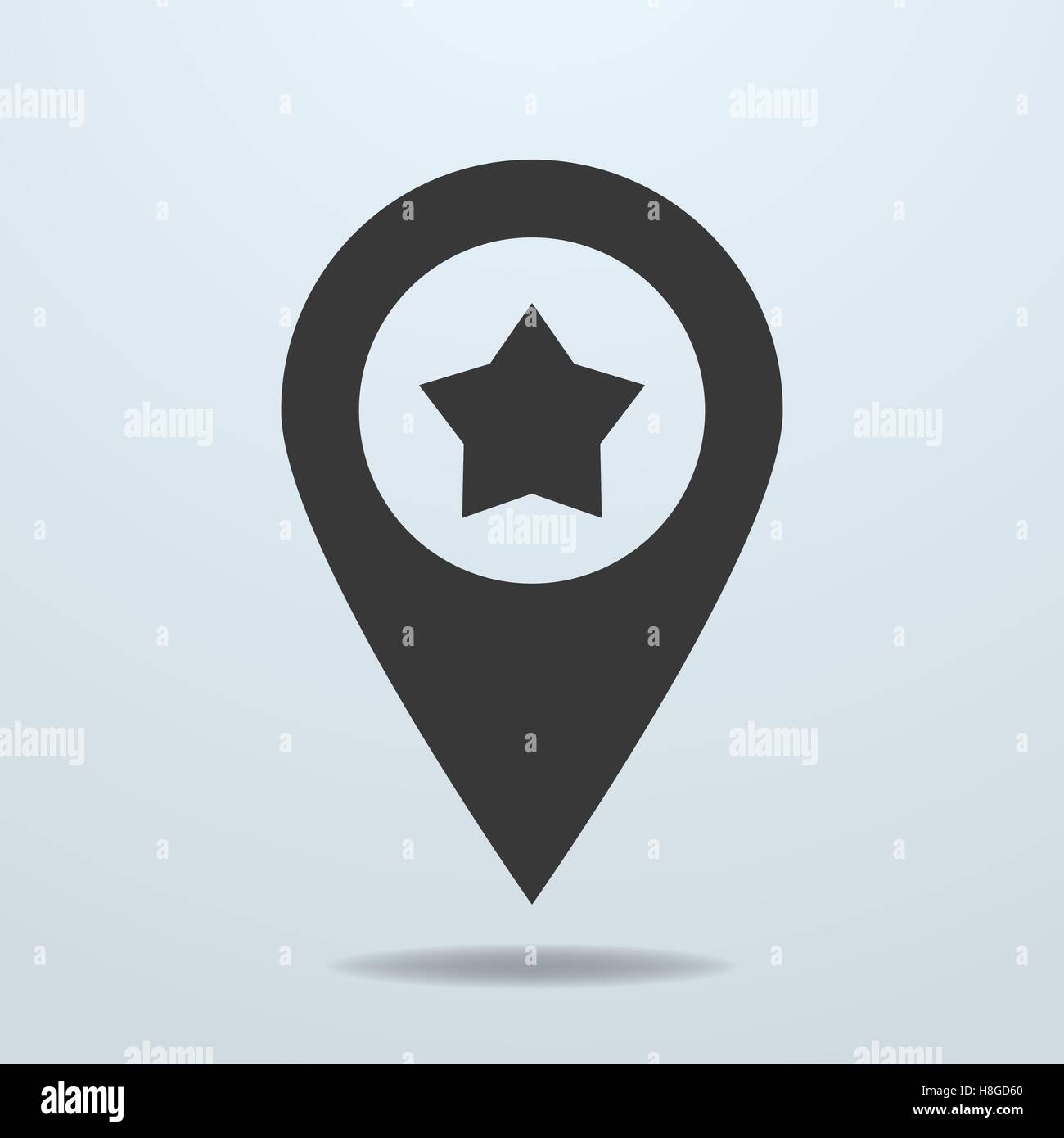 Map pointer star icon hi-res stock photography and images - Alamy
