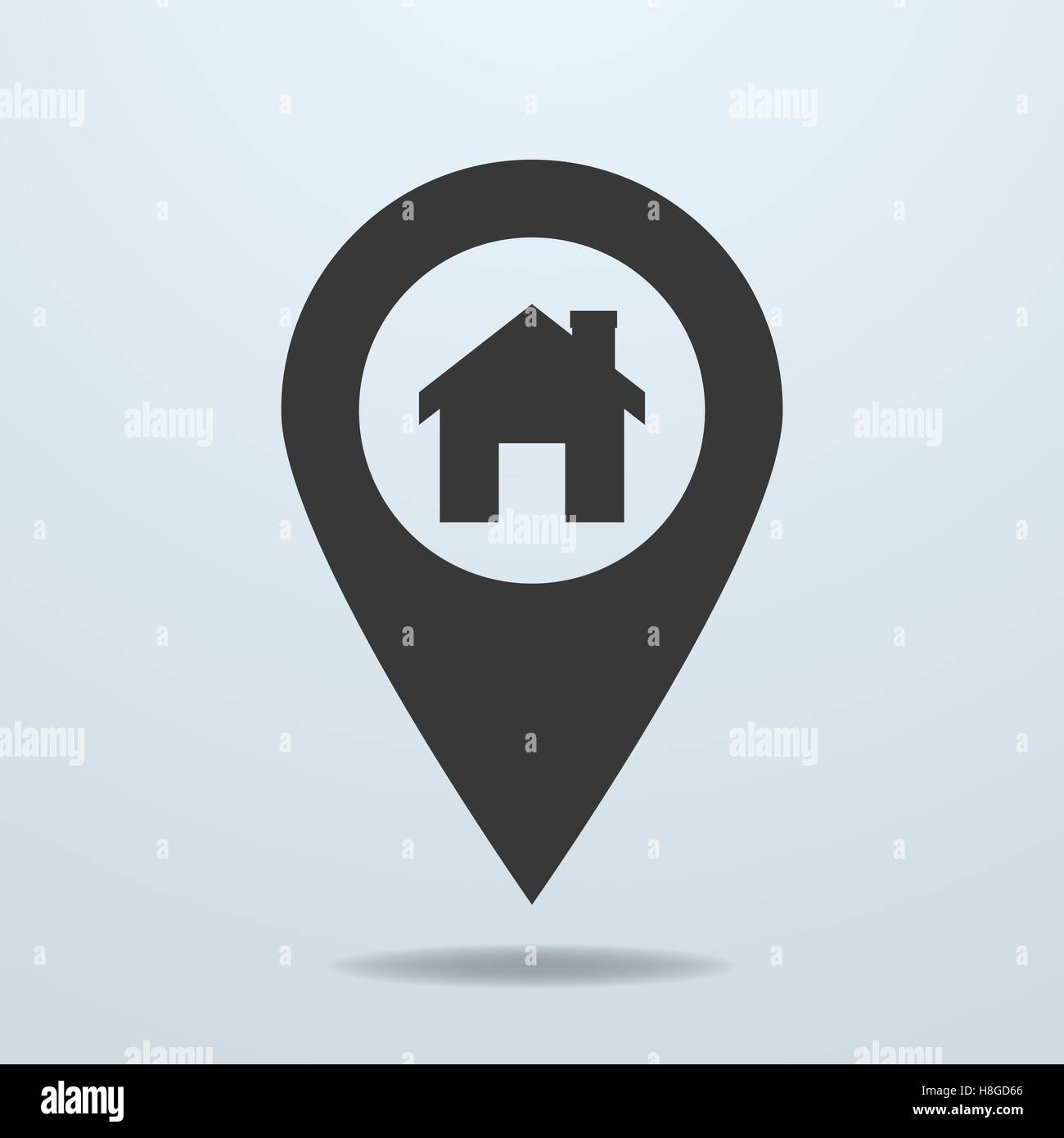 Map pointer with a home symbol Stock Vector Image & Art - Alamy