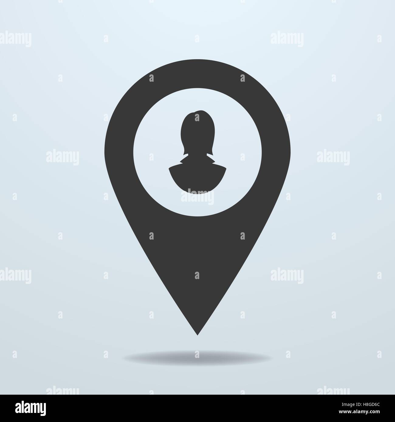 Map pointer with a female symbol Stock Vector Image & Art - Alamy