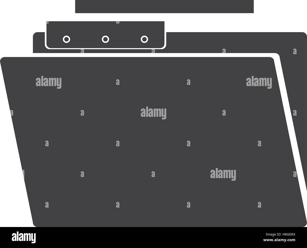 silhouette of document folder icon over white background. vector ...