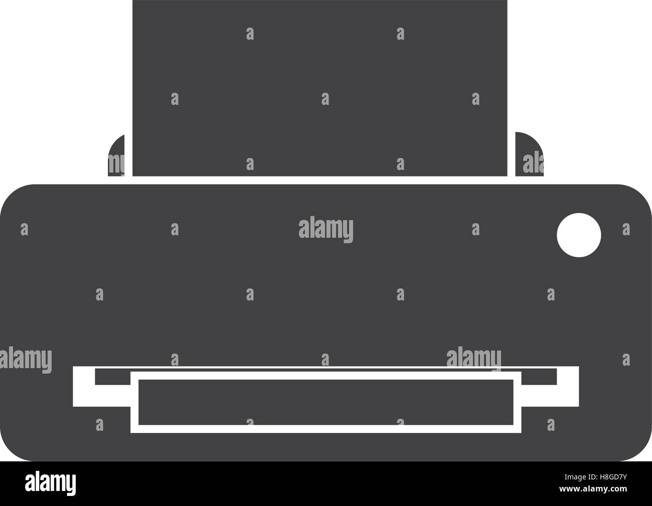 printer machine with paper icon over white background. vector ...
