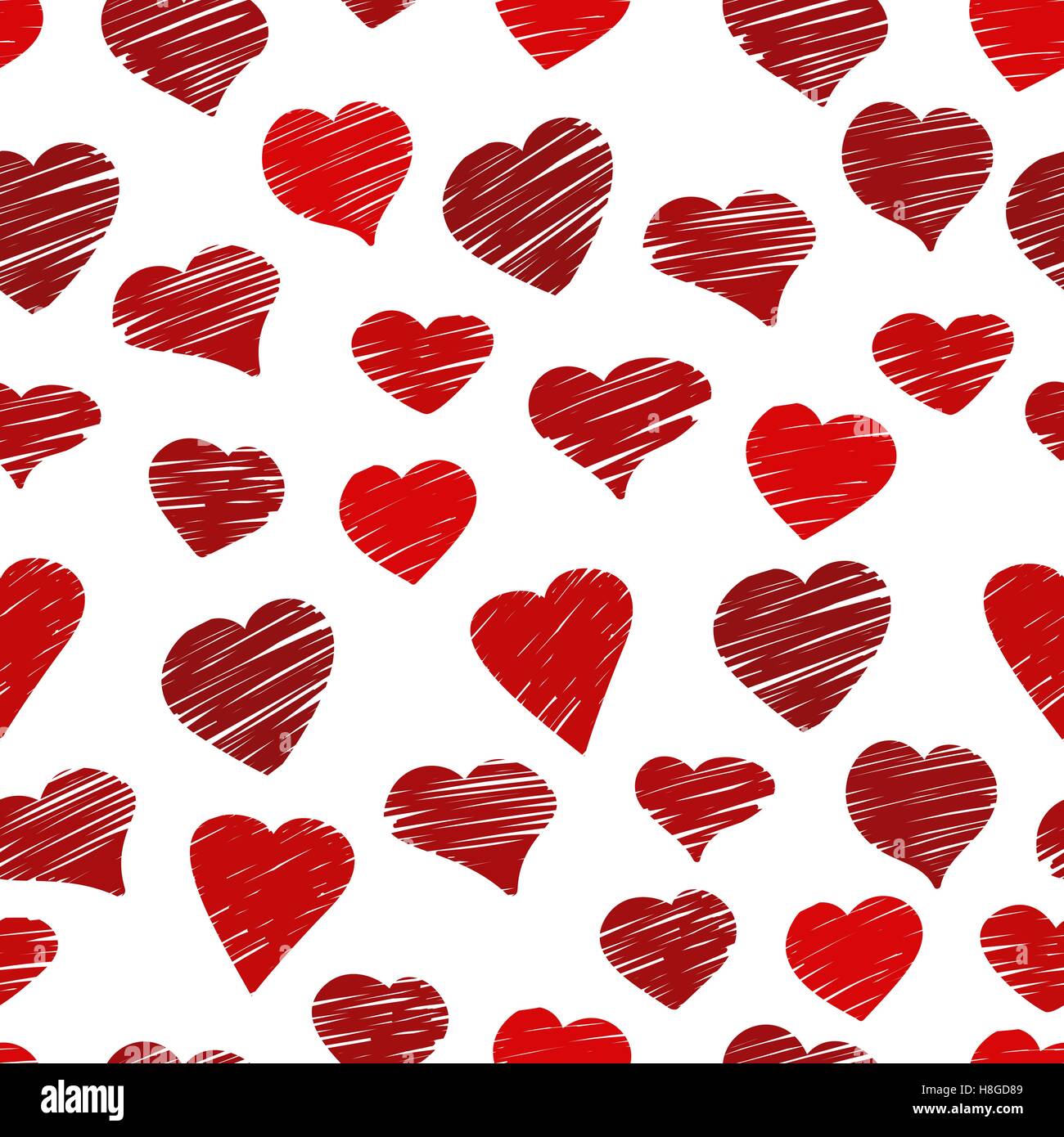 Hand drawn pattern from colorful herarts Stock Vector Image & Art - Alamy