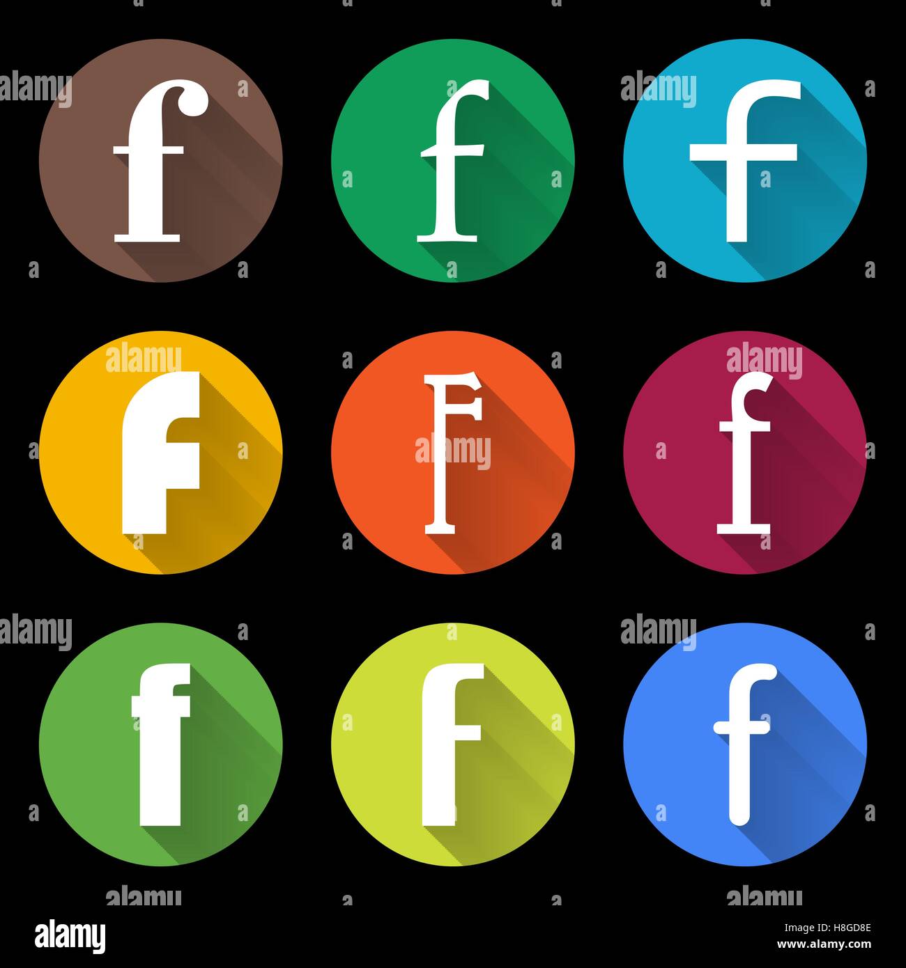 Flat style icons hi-res stock photography and images - Alamy