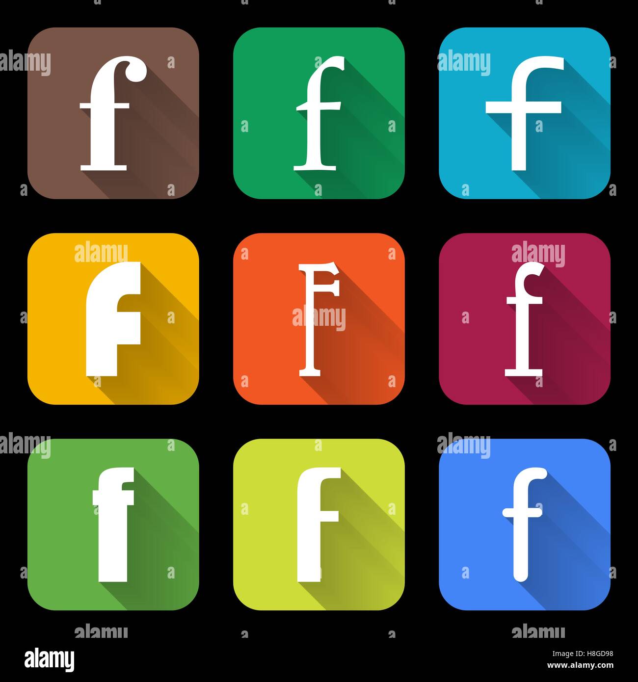Set of Letters F. Flat style icons for web Stock Vector Image & Art - Alamy