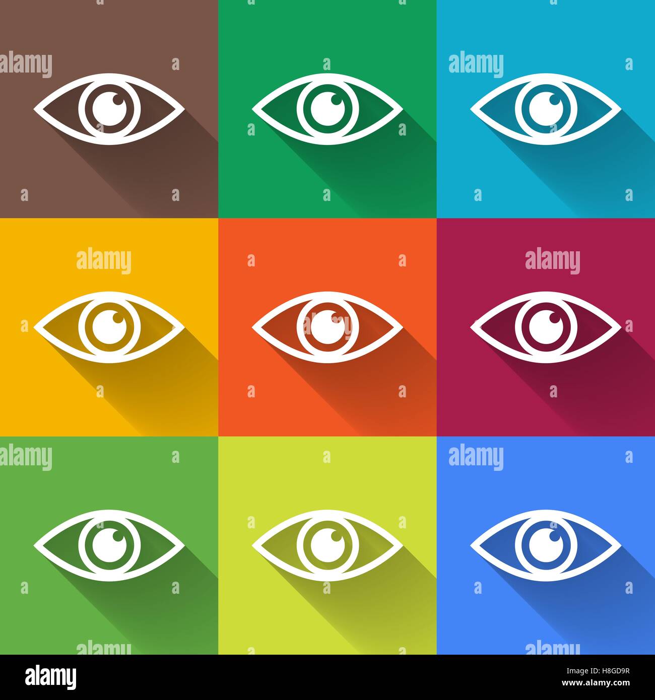 Icon of eye. Colorful set. Flat style Stock Vector Image & Art - Alamy