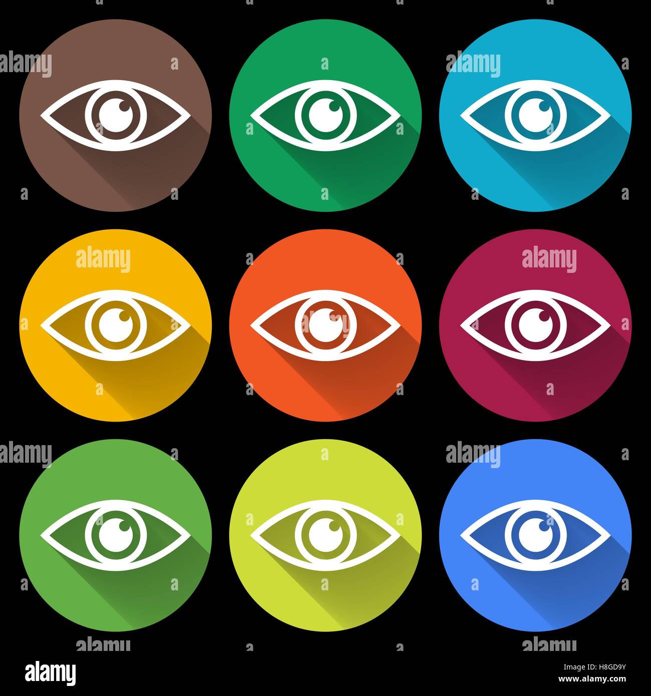 Icon of eye. Colorful set. Flat style Stock Vector Image & Art - Alamy