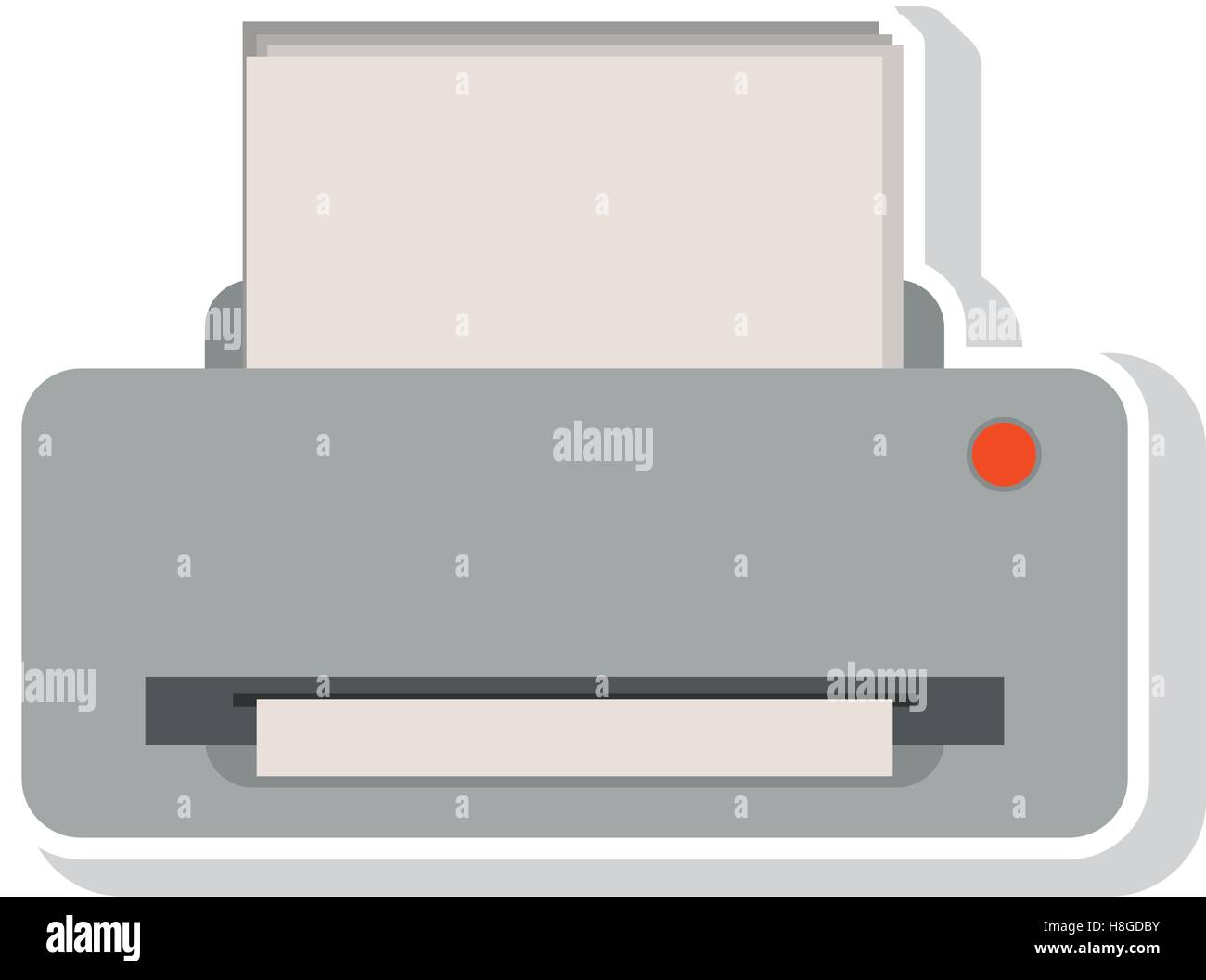 printer machine with paper icon over white background. vector ...