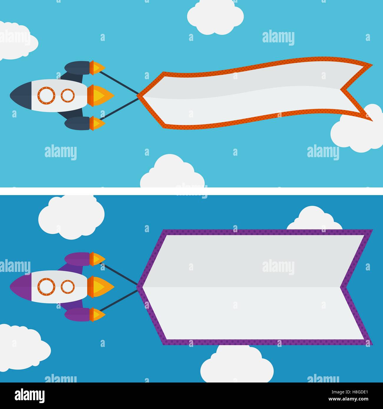 Rocket With Banner Stock Vector Image And Art Alamy
