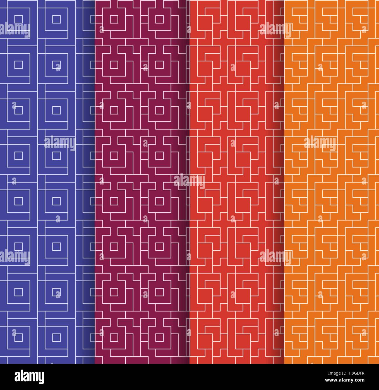 Set of Repeating geometric background. Vector seamless patterns Stock ...