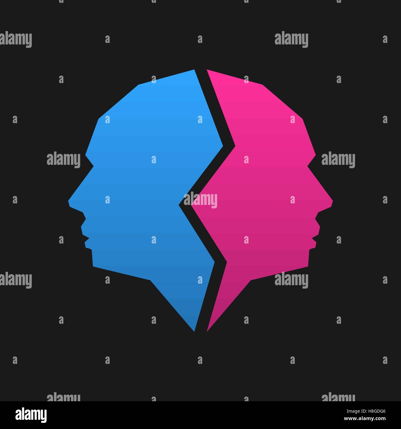 Logo template. Pink and blue face Stock Vector Image & Art - Alamy