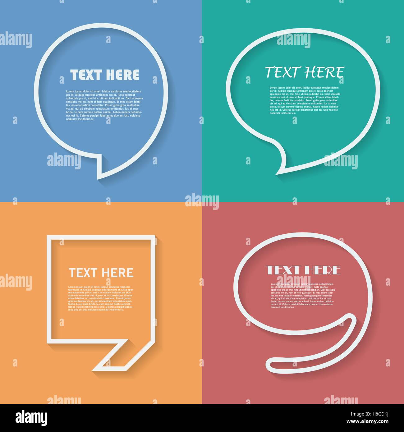 Icon Set of Quotation. Speech Bubble templates with quote sign, symbol ...