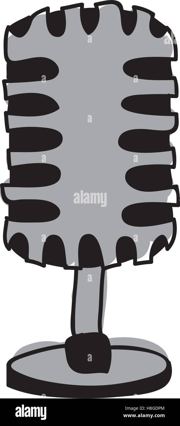 retro microphone drawing icon image vector illustration design Stock ...