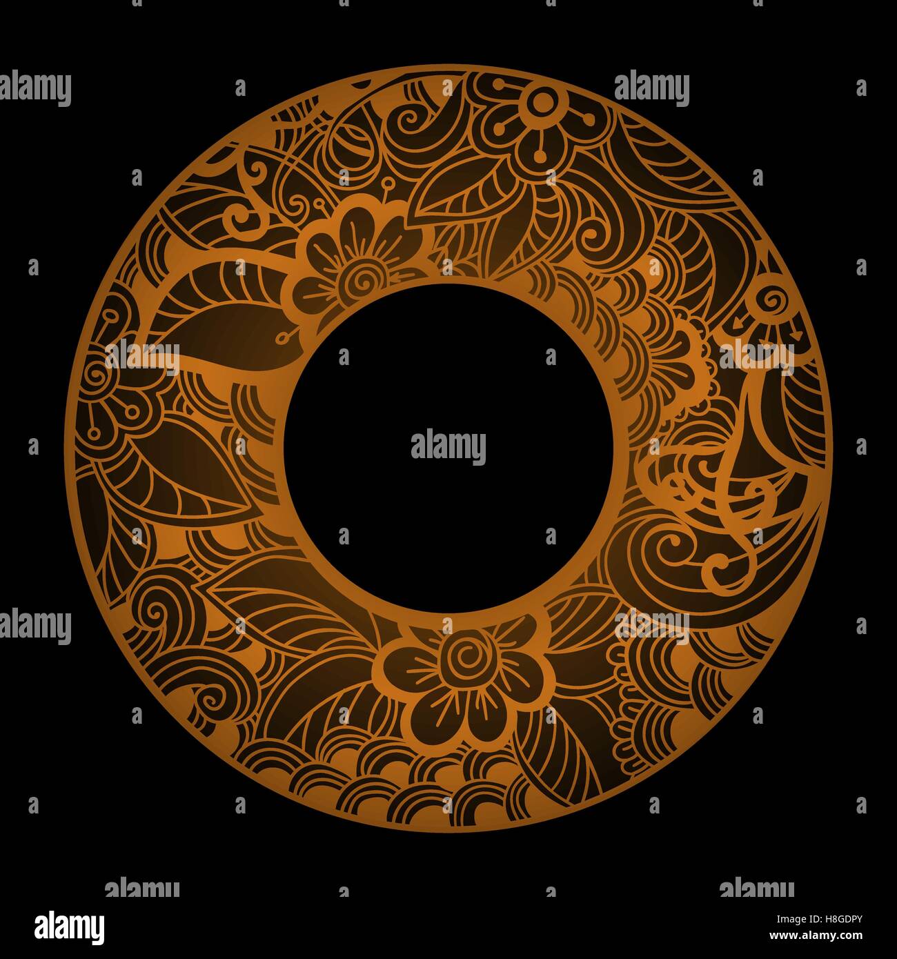 Doodle flower border Stock Vector Images - Alamy