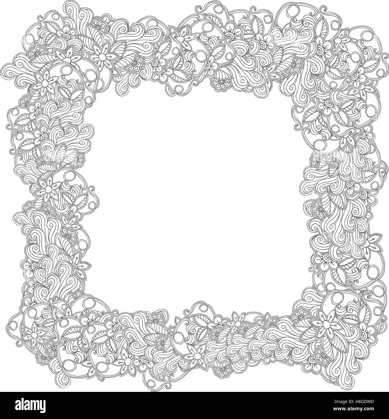 Doodle Border Flower