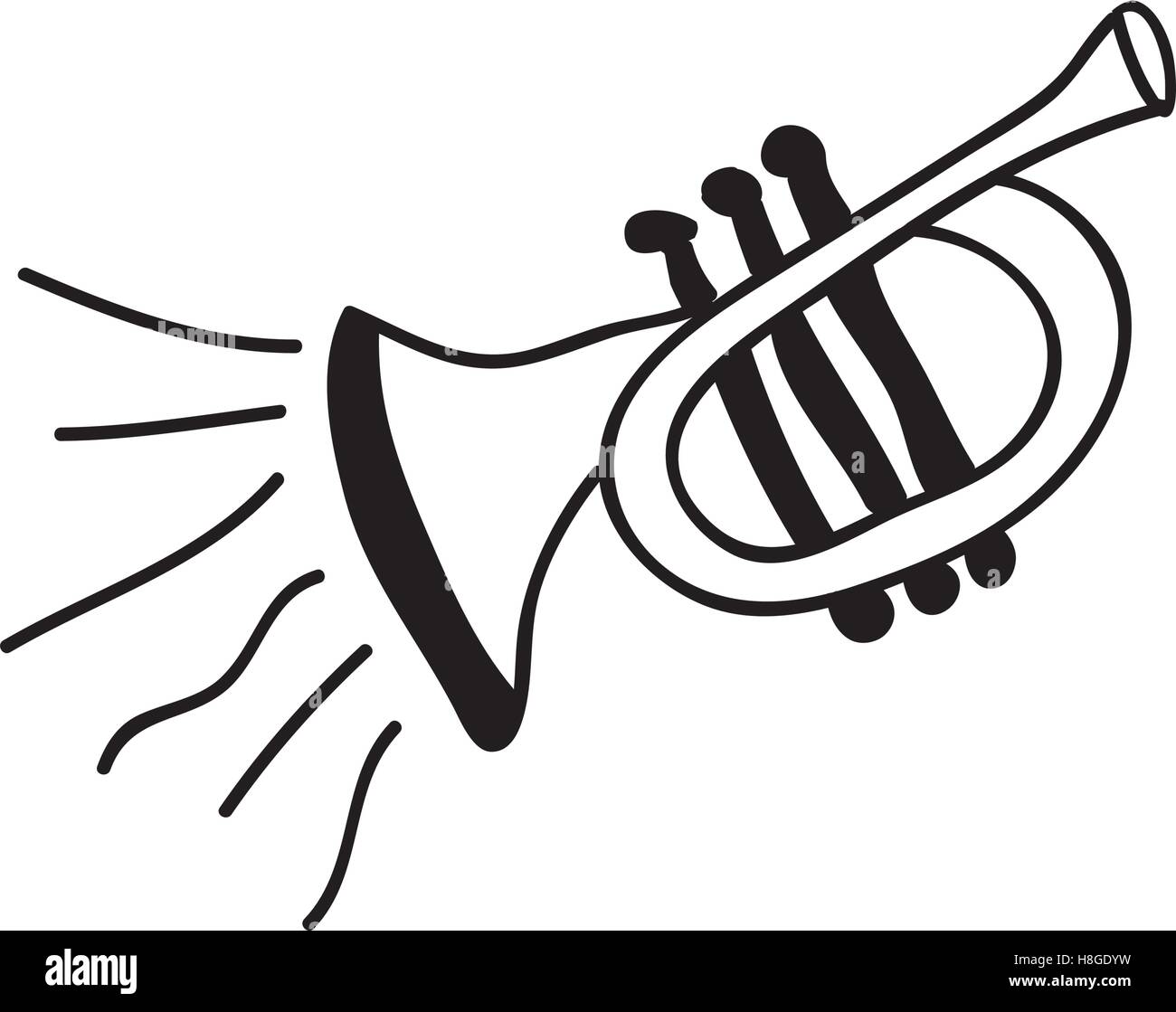 trumpet instrument icon image vector illustration design Stock Vector ...
