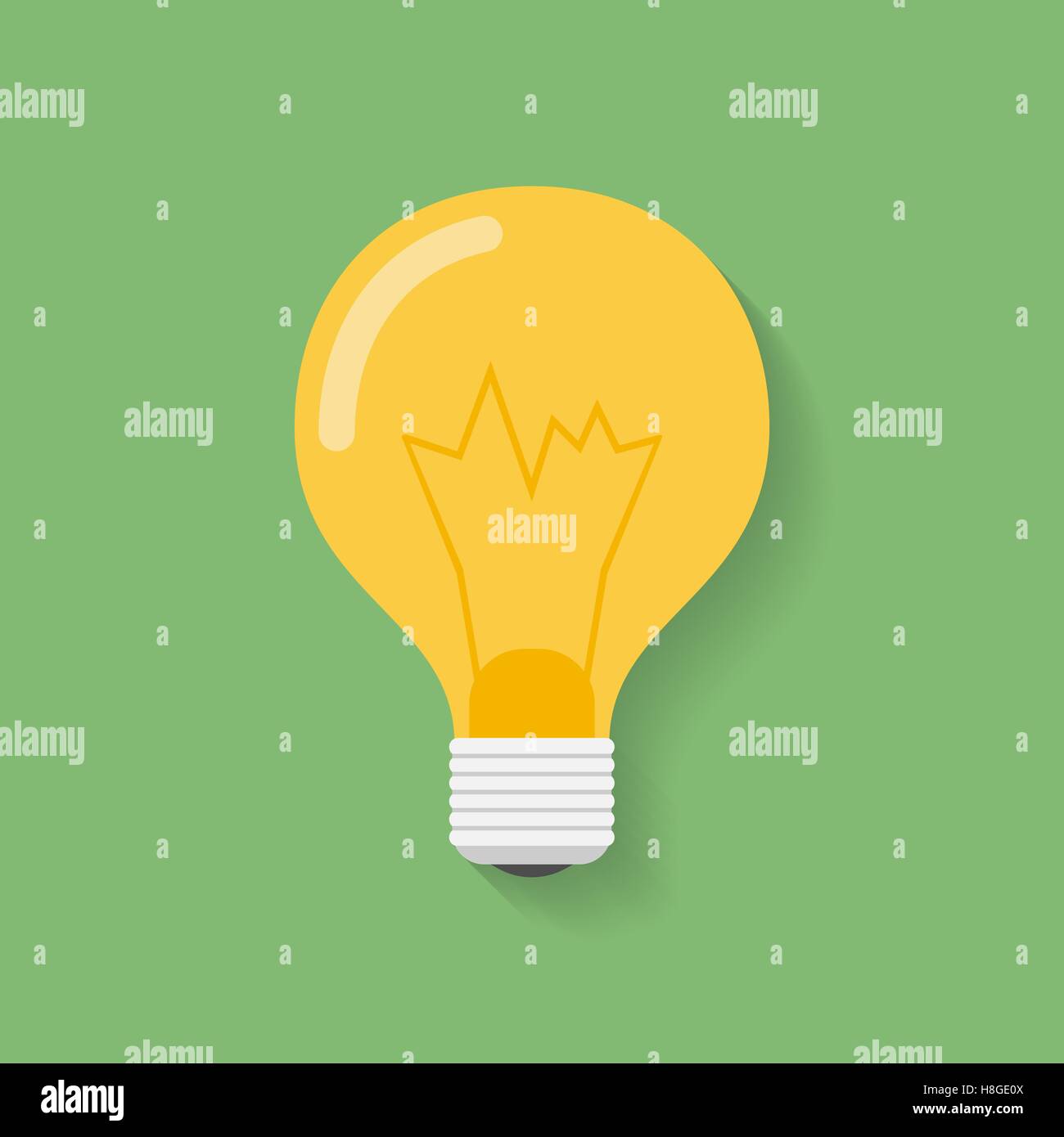 Icon of light bulb, lamp. Flat style lamp bulb symbol Stock Vector ...
