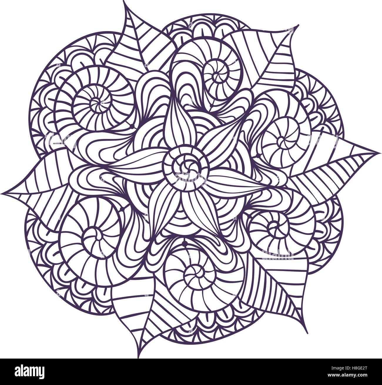 Mandala. Decorative ornament element pattern. Hand drawn ethnic tribal ...