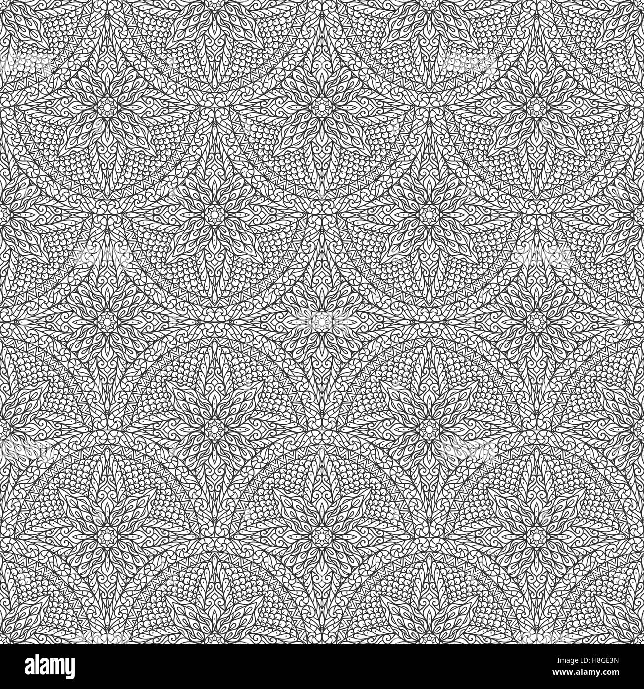 Seamless henna flower mandala Black and White Stock Photos & Images - Alamy