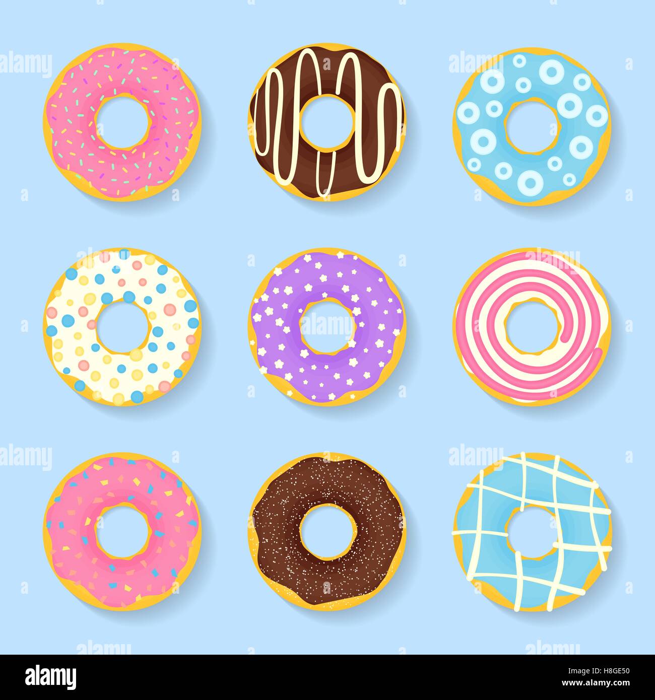 Donuts glazed fast food Stock Vector Images - Alamy