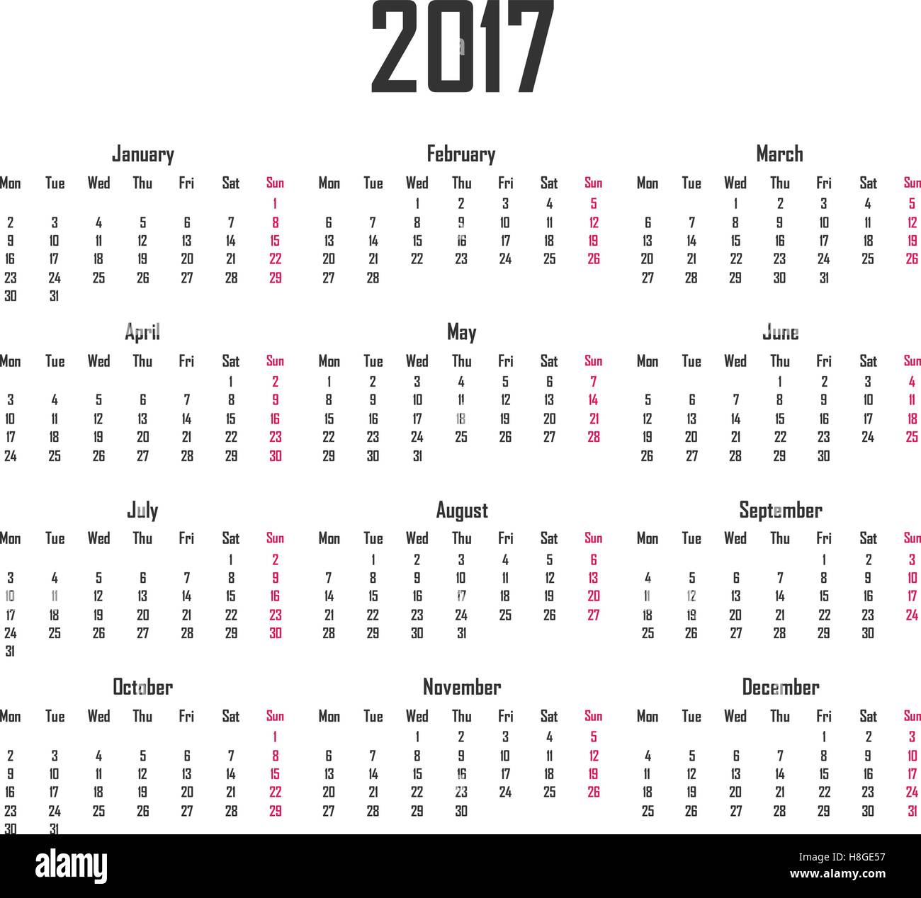 On monday Stock Vector Images - Alamy