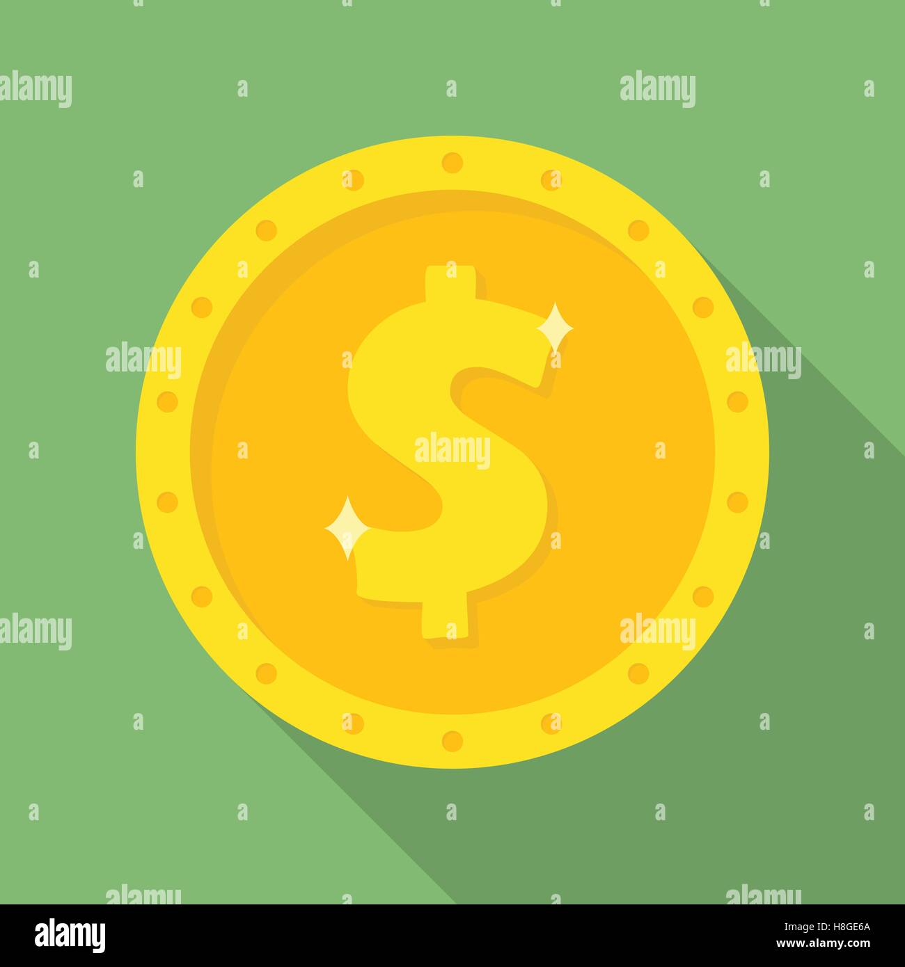 Gold dollar coin icon. Money symbol Stock Vector Image & Art - Alamy