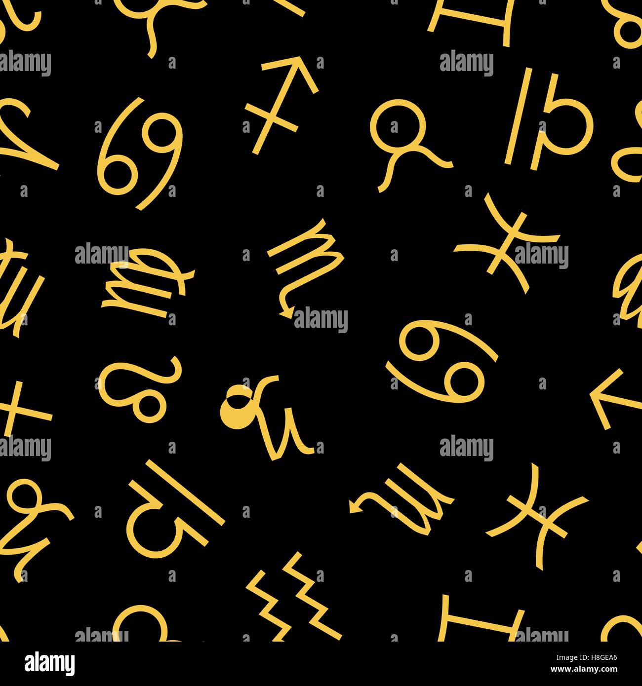 Seamless pattern Signs Of The Zodiac. Vector endless backdrop. Vector ...