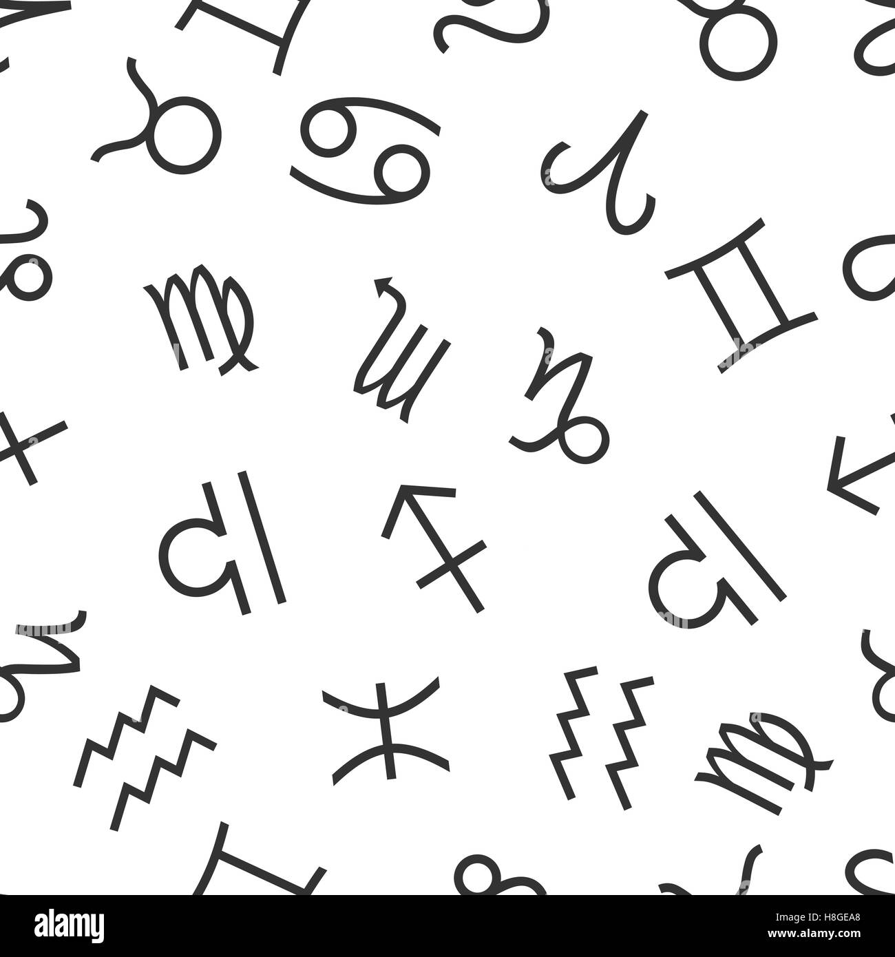 Seamless pattern Signs Of The Zodiac. Vector endless backdrop. Vector ...