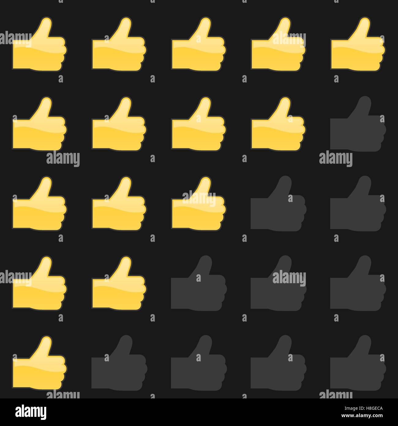 Rating thumbs up panel. Customer review, vote navigation bar. Vector ...