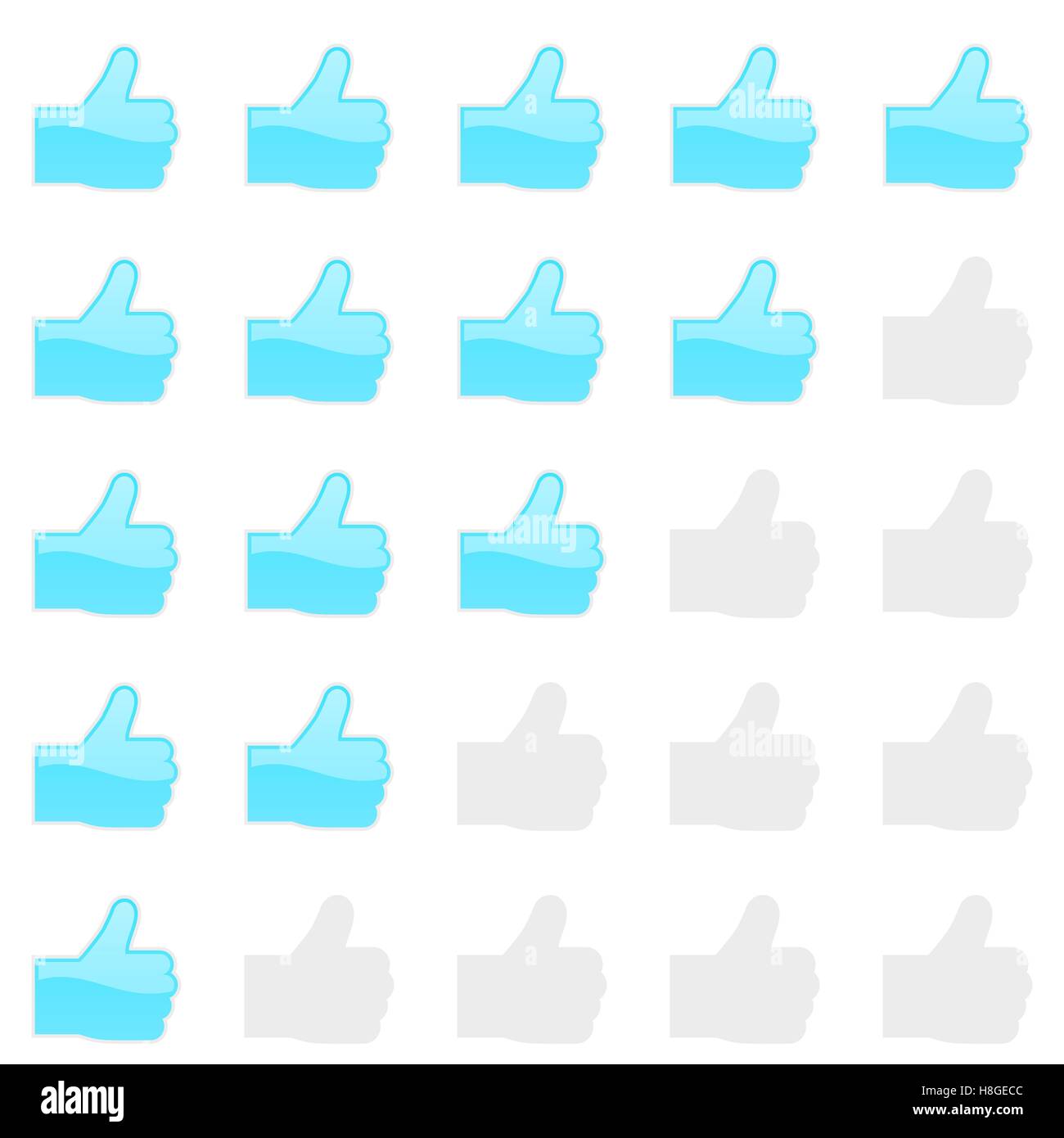Rating thumbs up panel. Customer review, vote navigation bar. Vector ...