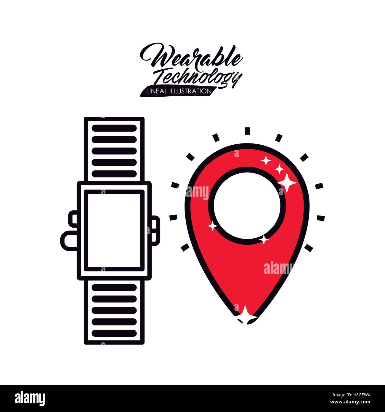 smartwatch and communication related icons image vector illustration ...