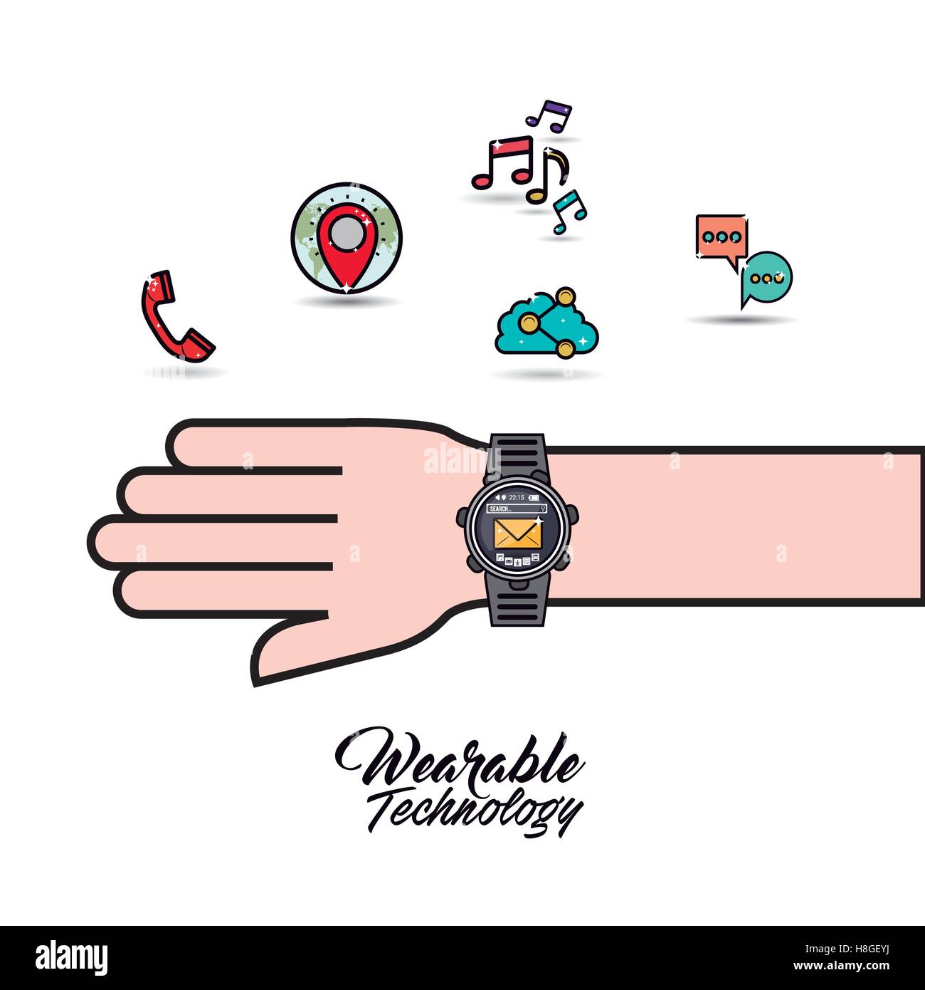 wearable technology smartwatch icon image vector illustration design ...