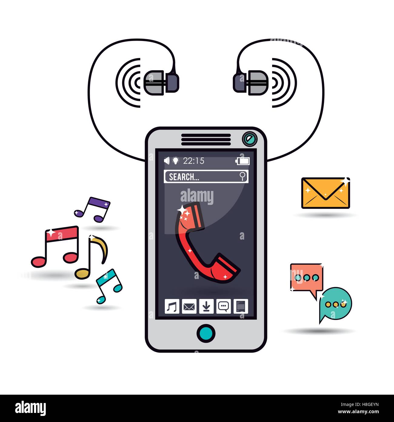 smartphone and app icons image vector illustration design Stock Vector ...
