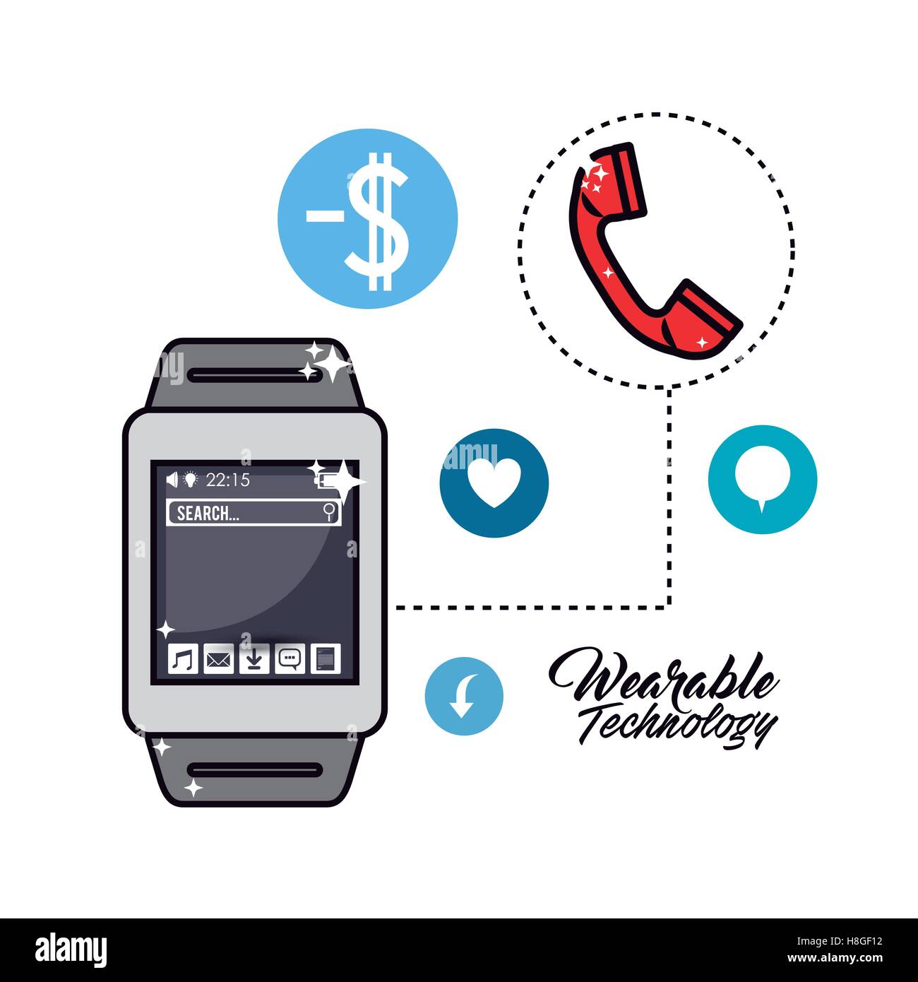 wearable technology smartwatch icon image vector illustration design ...