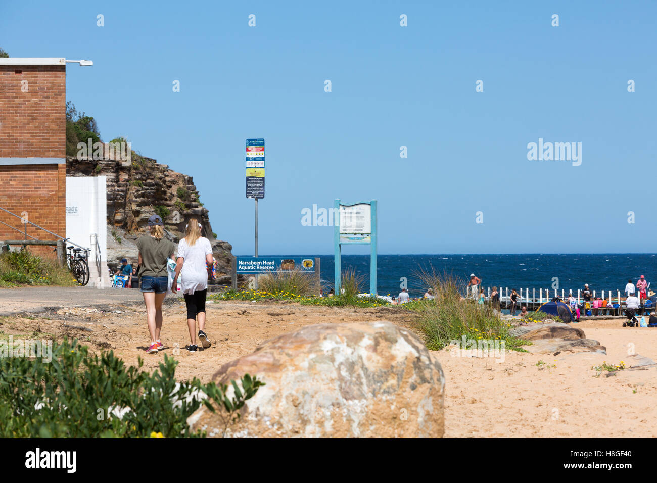 Narrabeen beach area in Sydney, one of the northern beaches with lagoon ...