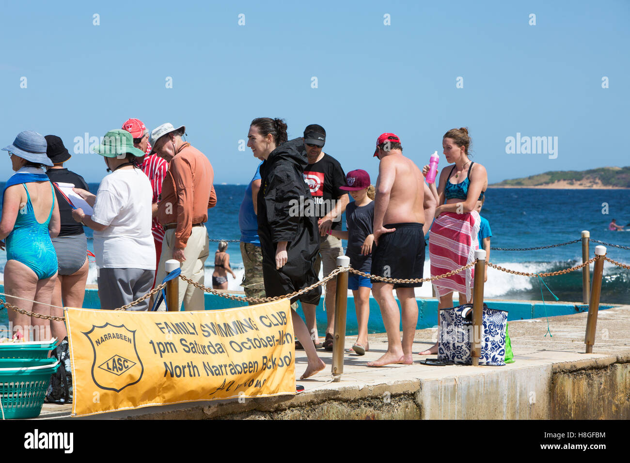 Narrabeen beach ocean pool and swim school held in the rockpool by the ...