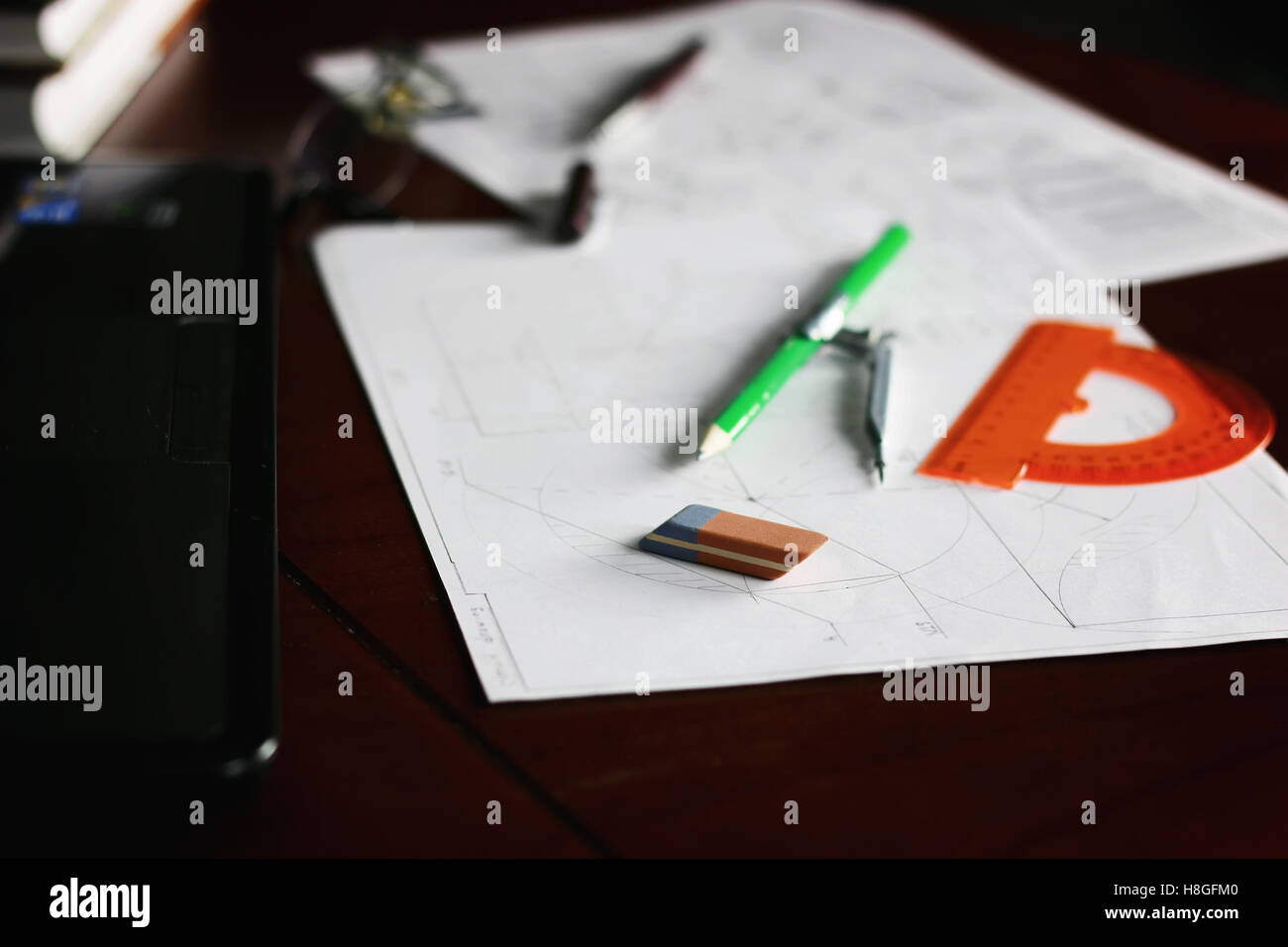 table pencil divider Stock Photo - Alamy