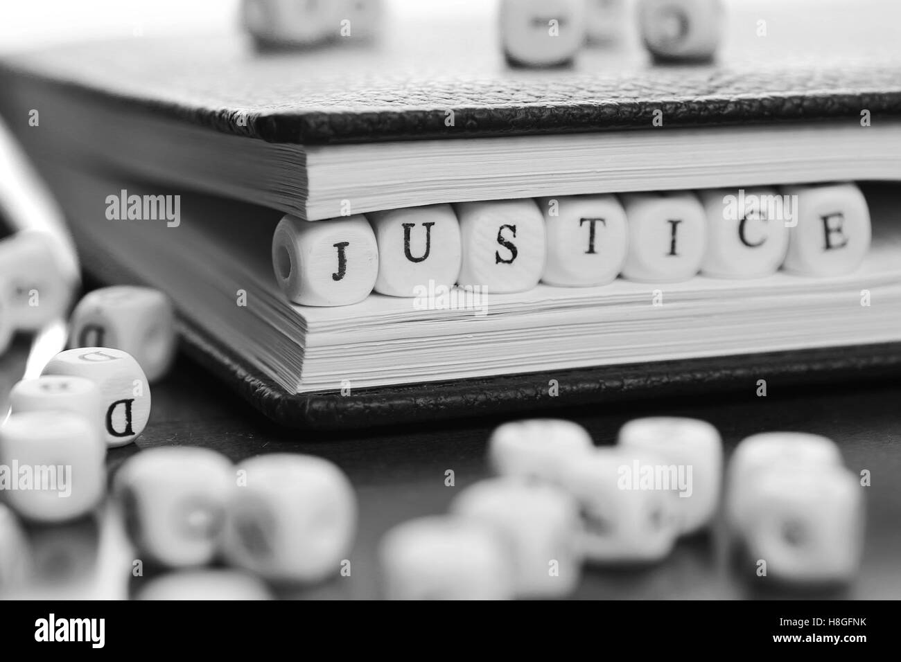 Alphabet justice Black and White Stock Photos & Images - Alamy