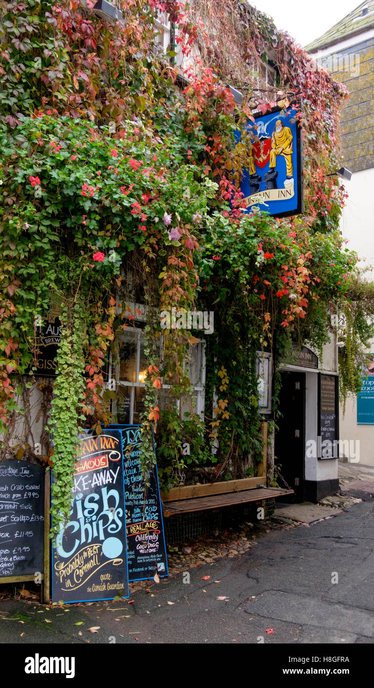 Mevagissey a village and fishing port in Cornwall England Fountain Inn ...