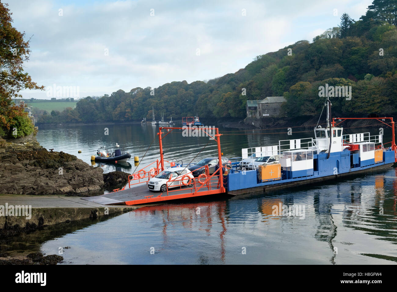 Fowey, small town on the south Cornish Coast Cornwall England UK ...