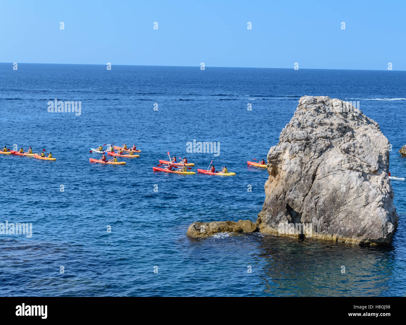 Kayaking on the sea Stock Photo - Alamy