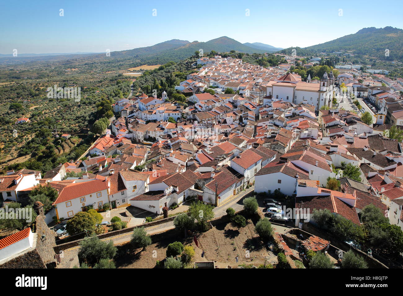CASTELO DE VIDE, PORTUGAL: View of the Old Town and the surrounding ...