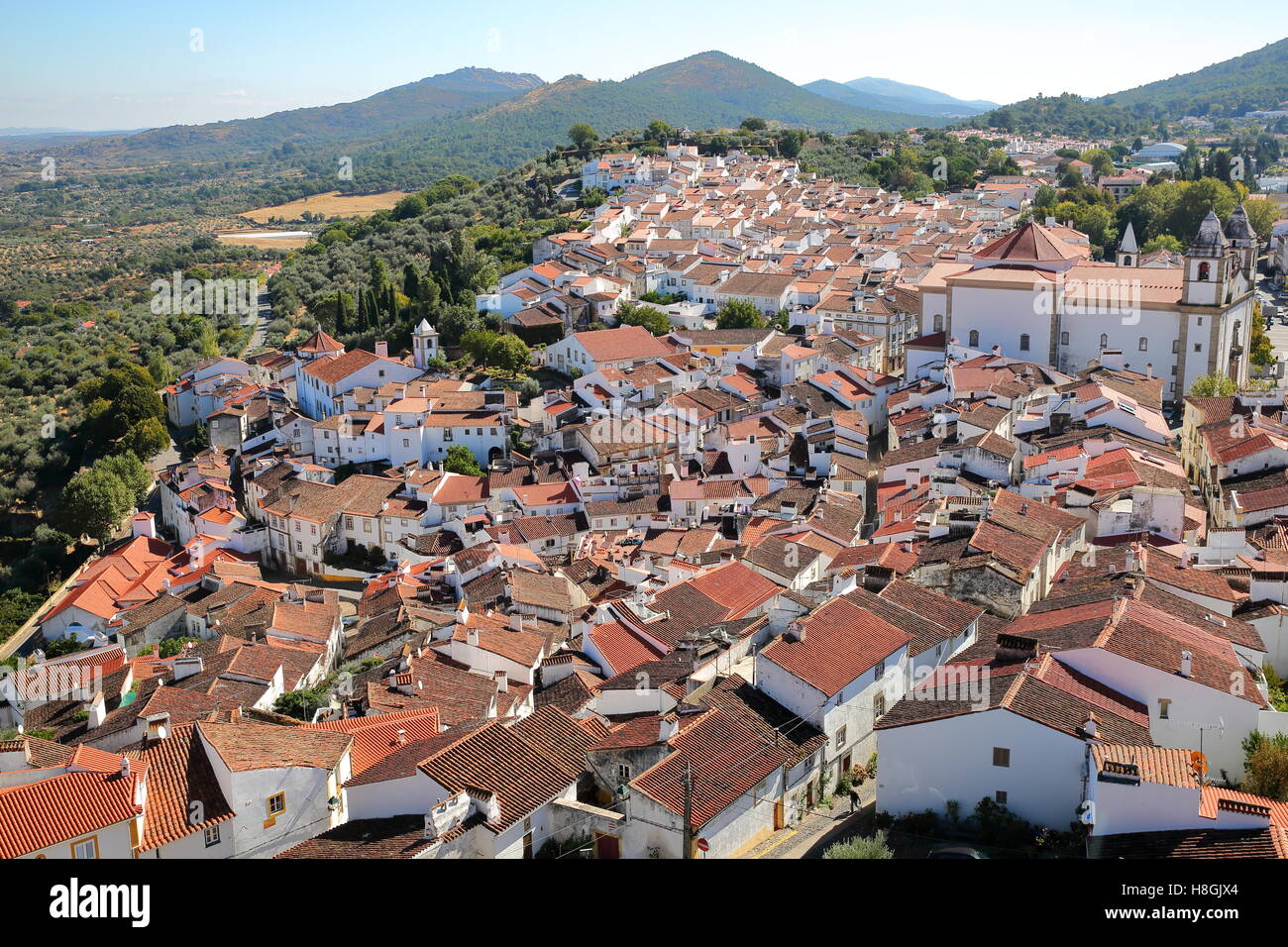 CASTELO DE VIDE, PORTUGAL: View of the Old Town and the surrounding ...