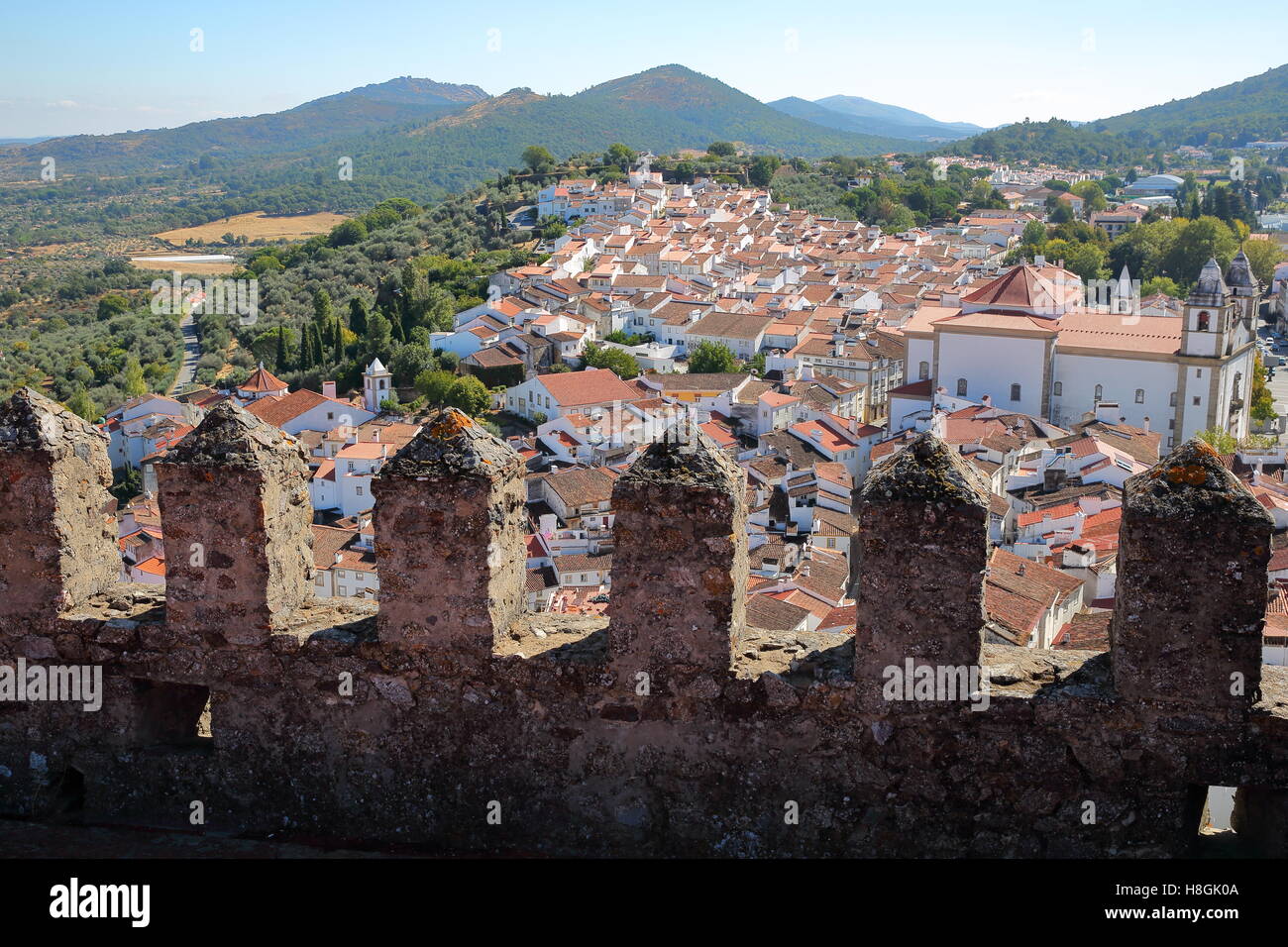CASTELO DE VIDE, PORTUGAL: View of the Old Town and the surrounding ...