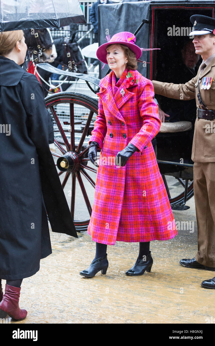 London, UK. 12 November 2016. Wendy Parmley, the new Lady Mayoress. The ...