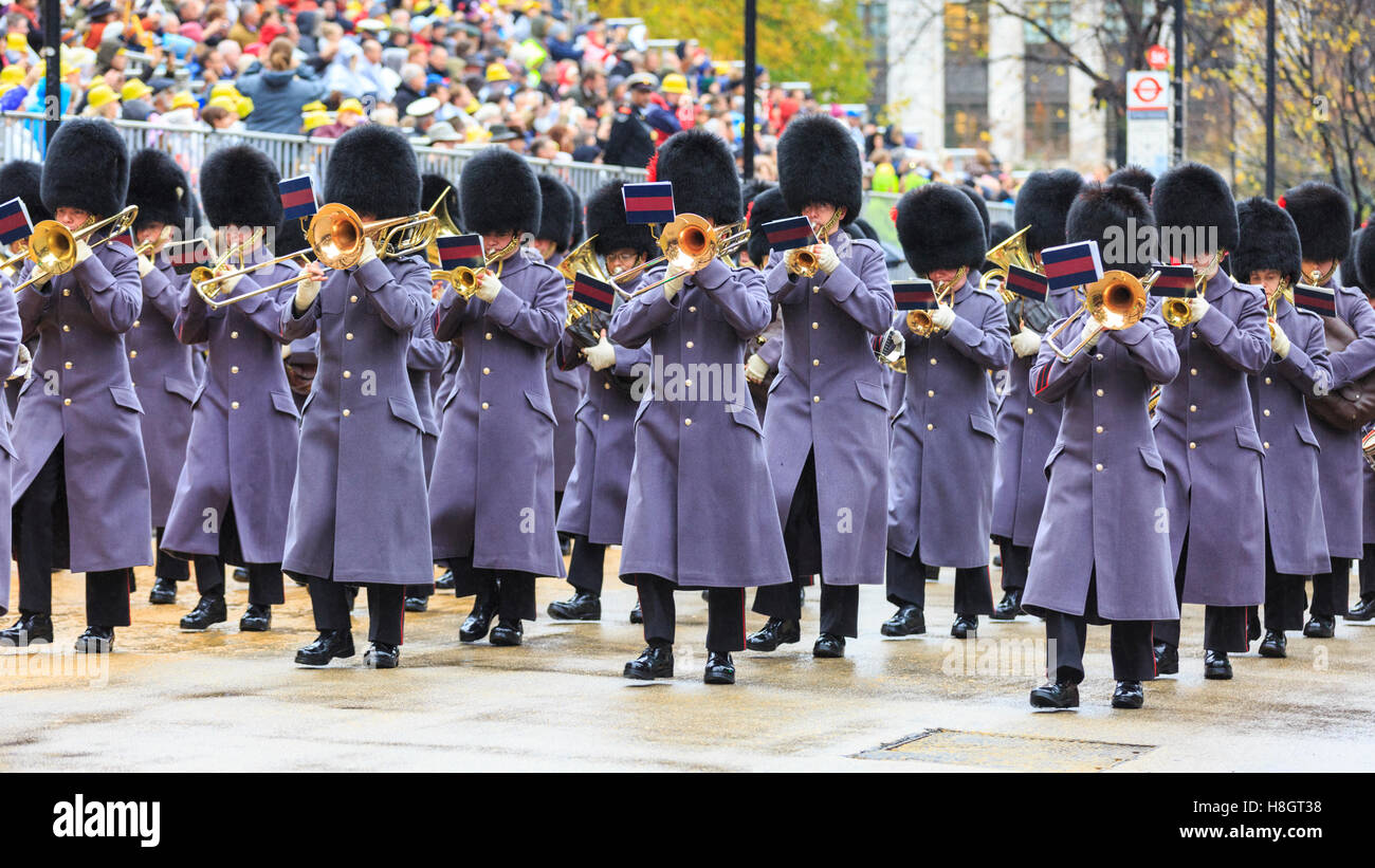 London, UK, 12th November 2016. The Band of the Coldstream Guards in ...