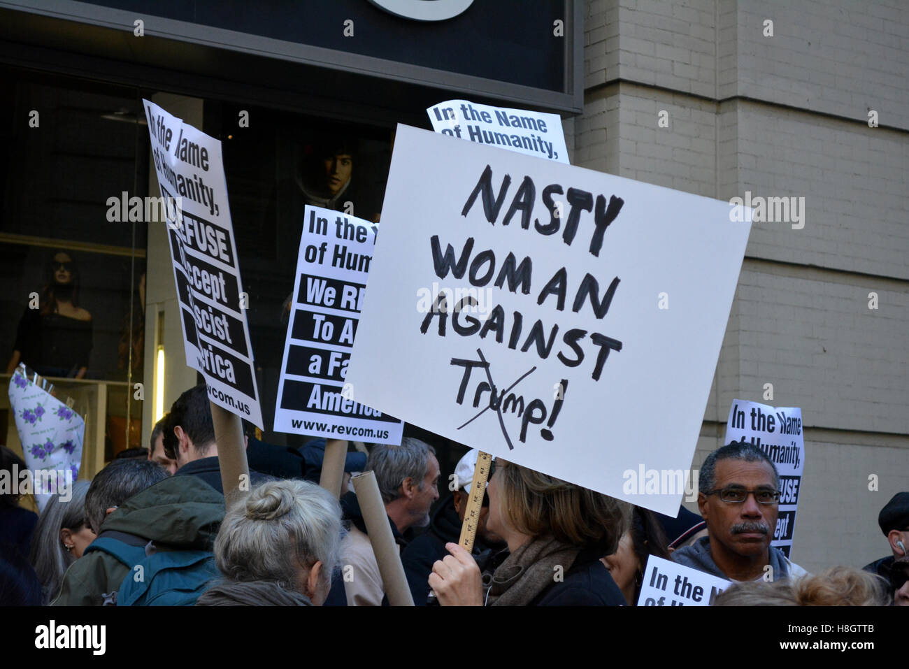 New York, USA. 12th Nov, 2016. "Trump is not my president" march in New ...