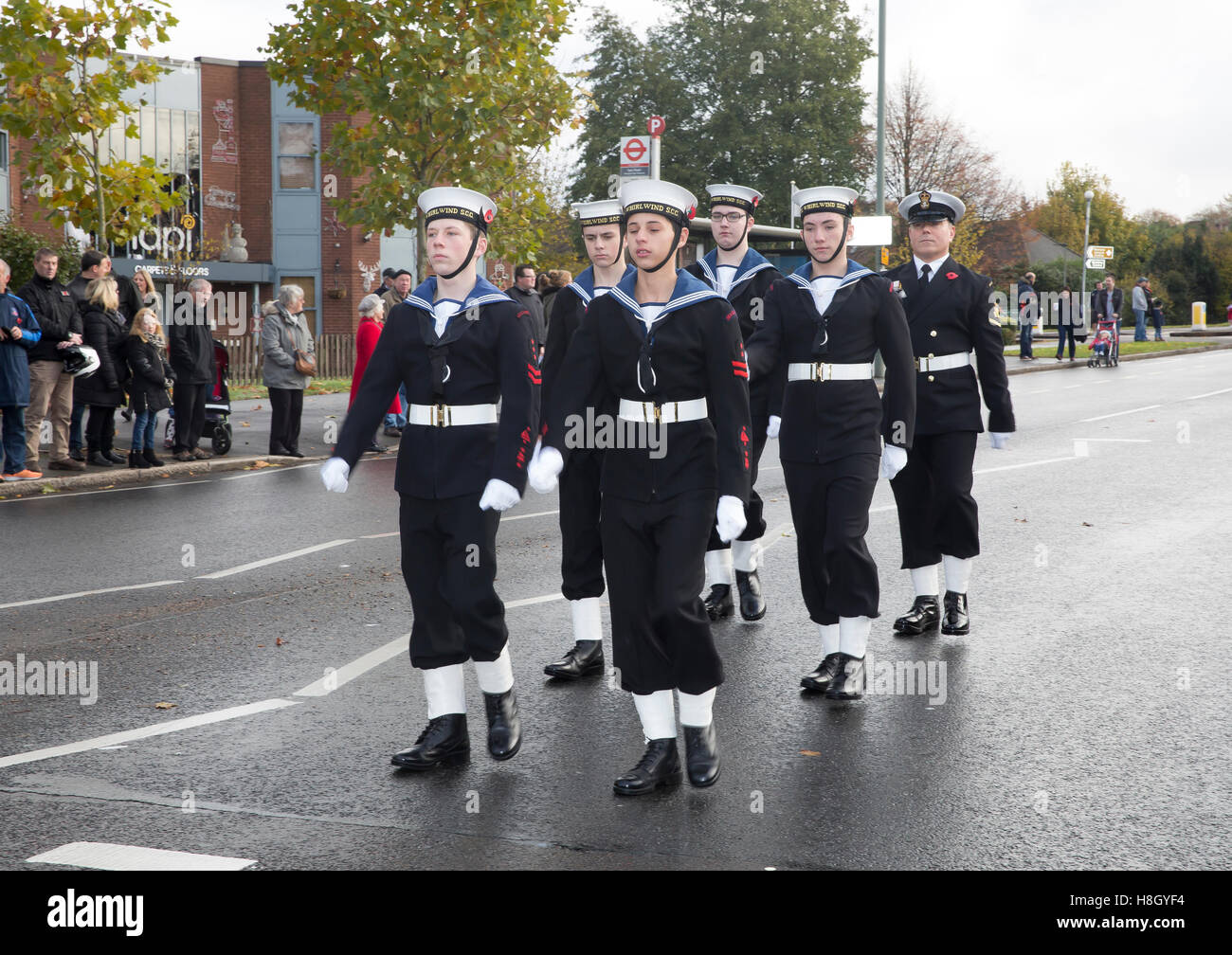 Orpington, UK. 13th November, 2016. Sea Cadets march to the Remembrance ...