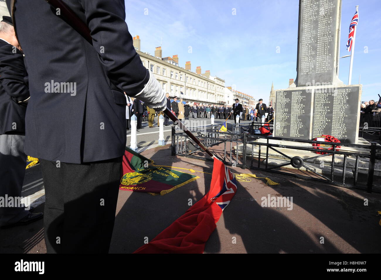 Weymouth, Dorset, UK. 13th November 2016. Standard Bearers with ...