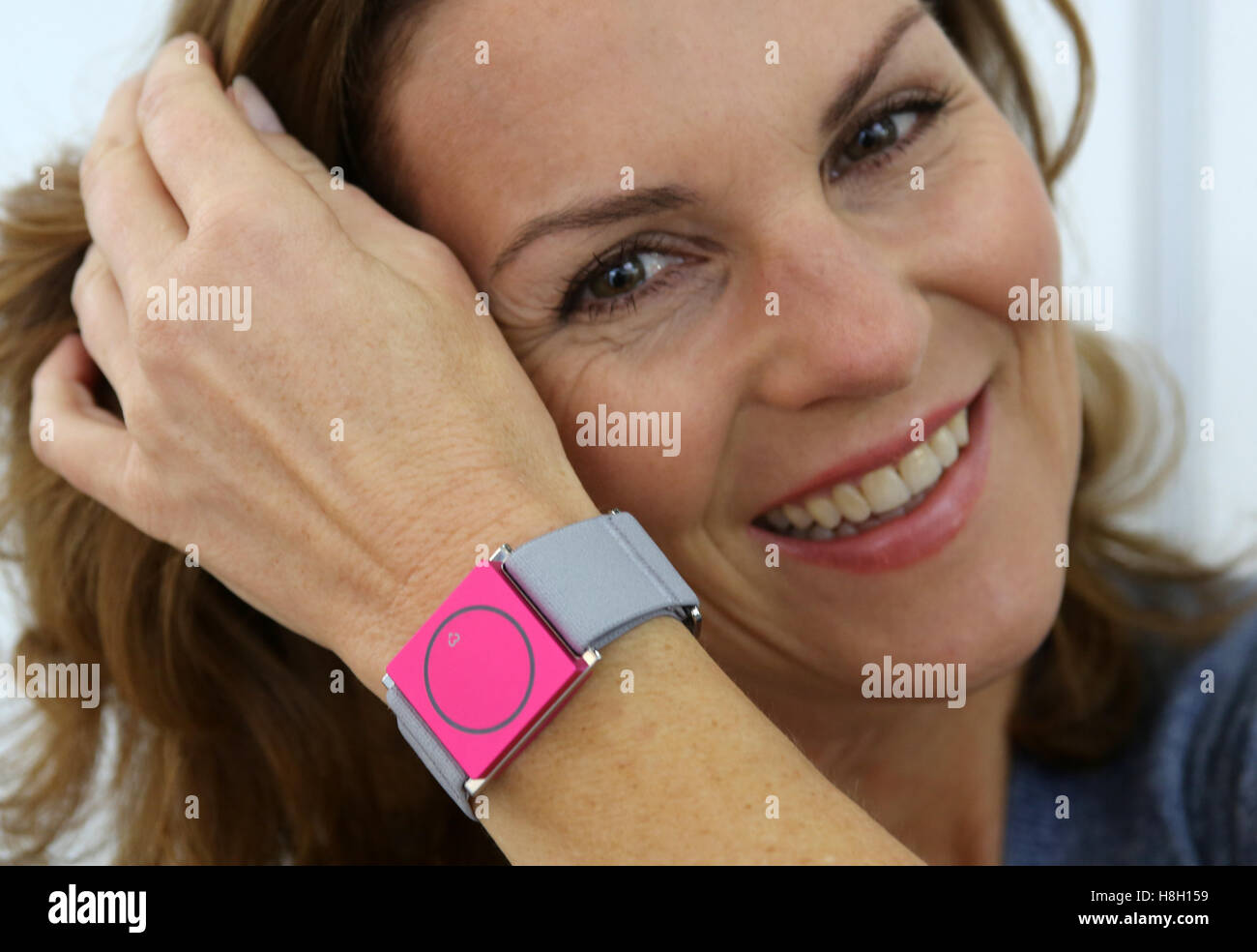 Duesseldorf, Germany. 13th Nov, 2016. A model presents the "Embrace ...